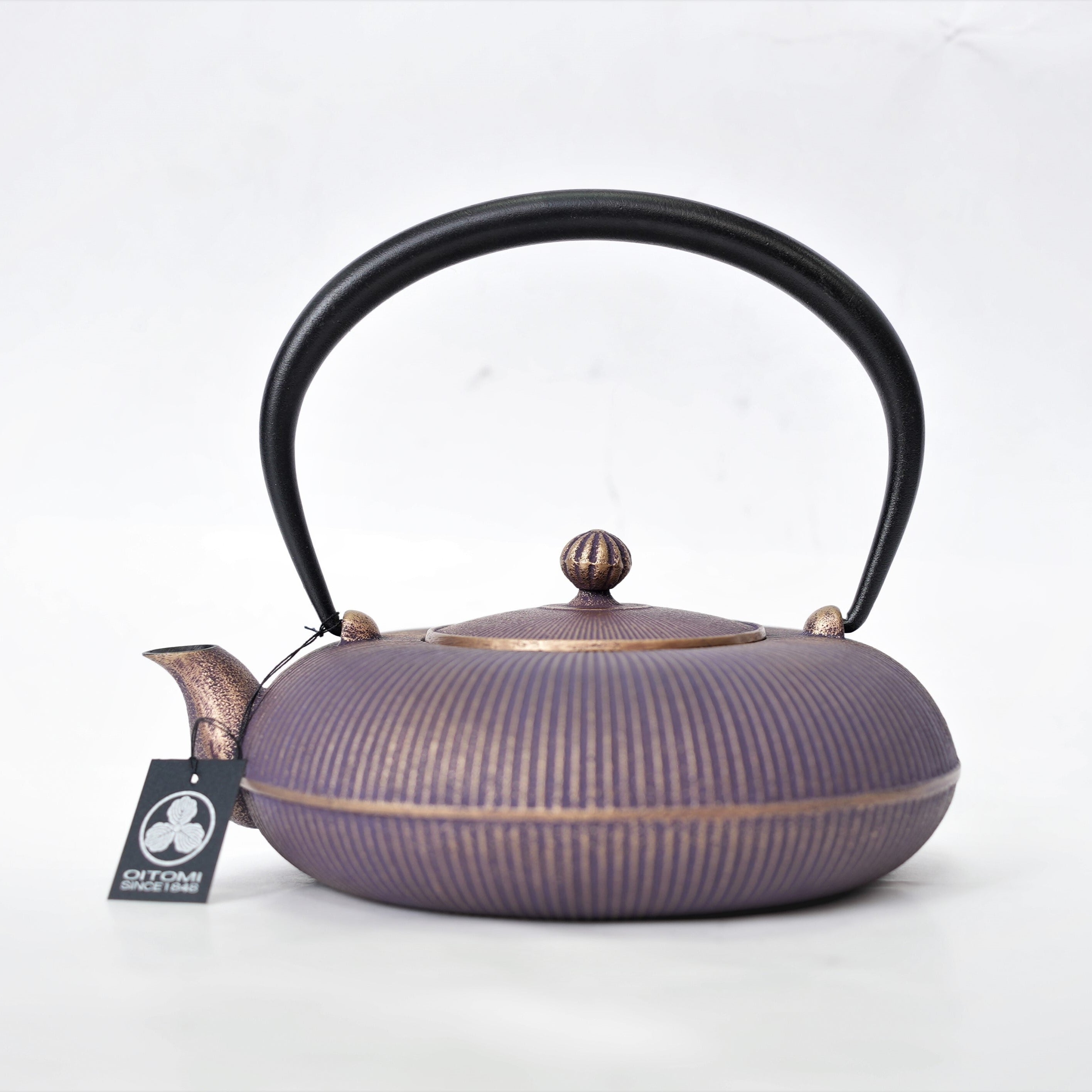 2-in-1 Cast iron kettle and teapot type, TATEME, gold&purple, 0.8L, Authentic Japanese Nambu ...