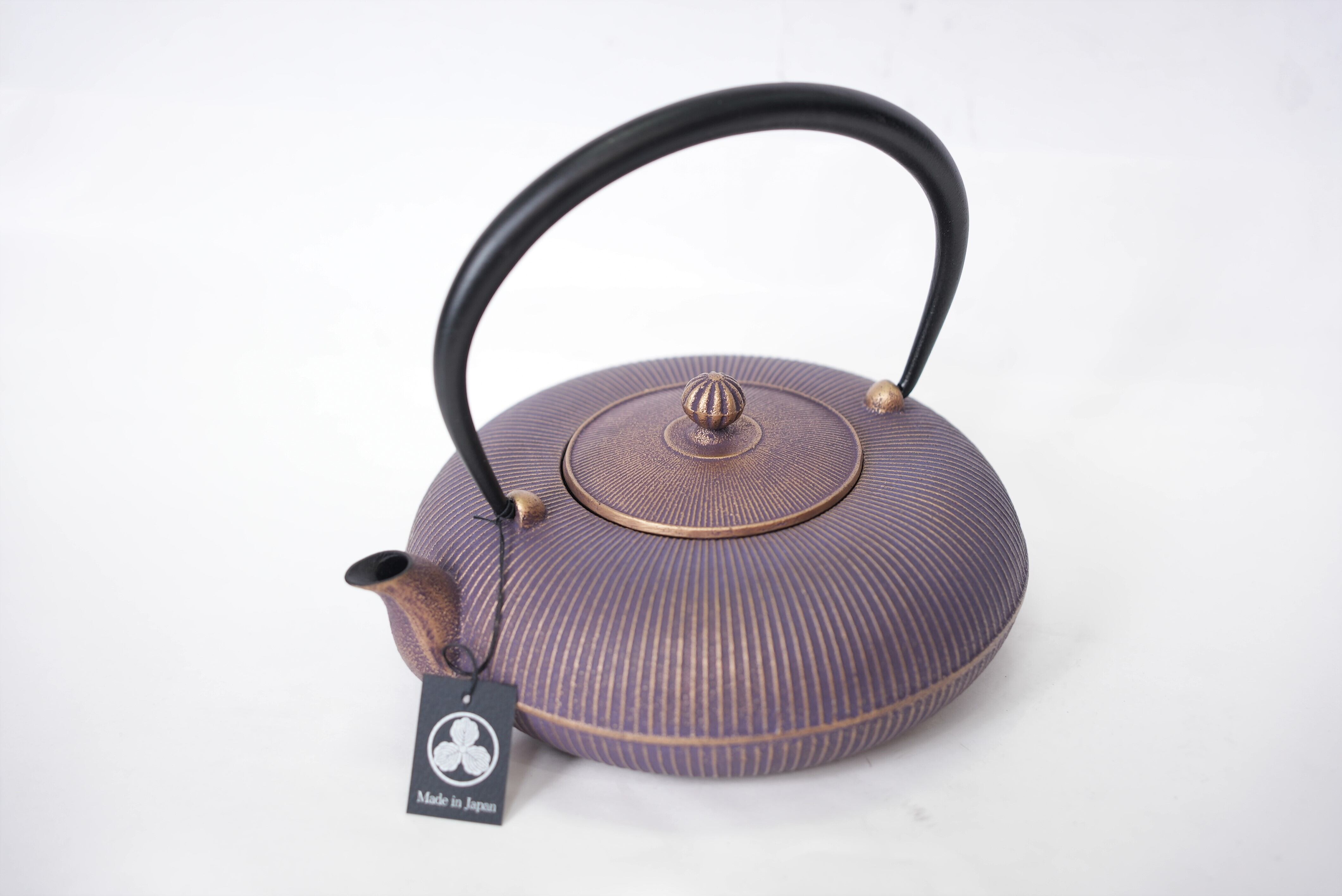 2-in-1 Cast iron kettle and teapot type, TATEME, gold&purple, 0.8L, Authentic Japanese Nambu ...